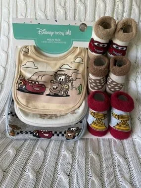 Disney | Accessories | Disney Baby Pixar Cars Bib Bootie Set Lightning ...